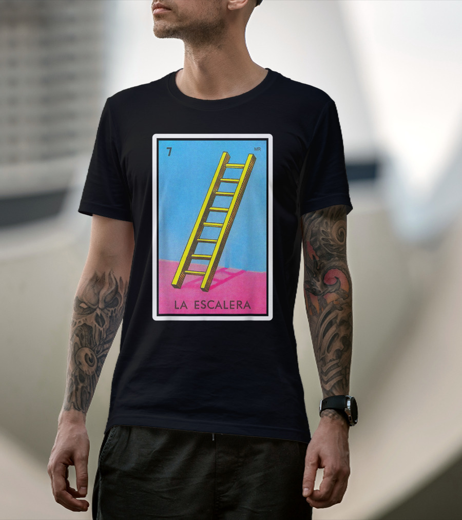 La Escalera Card Number 7 Loteria Mexican Lottery Bingo T-Shirt