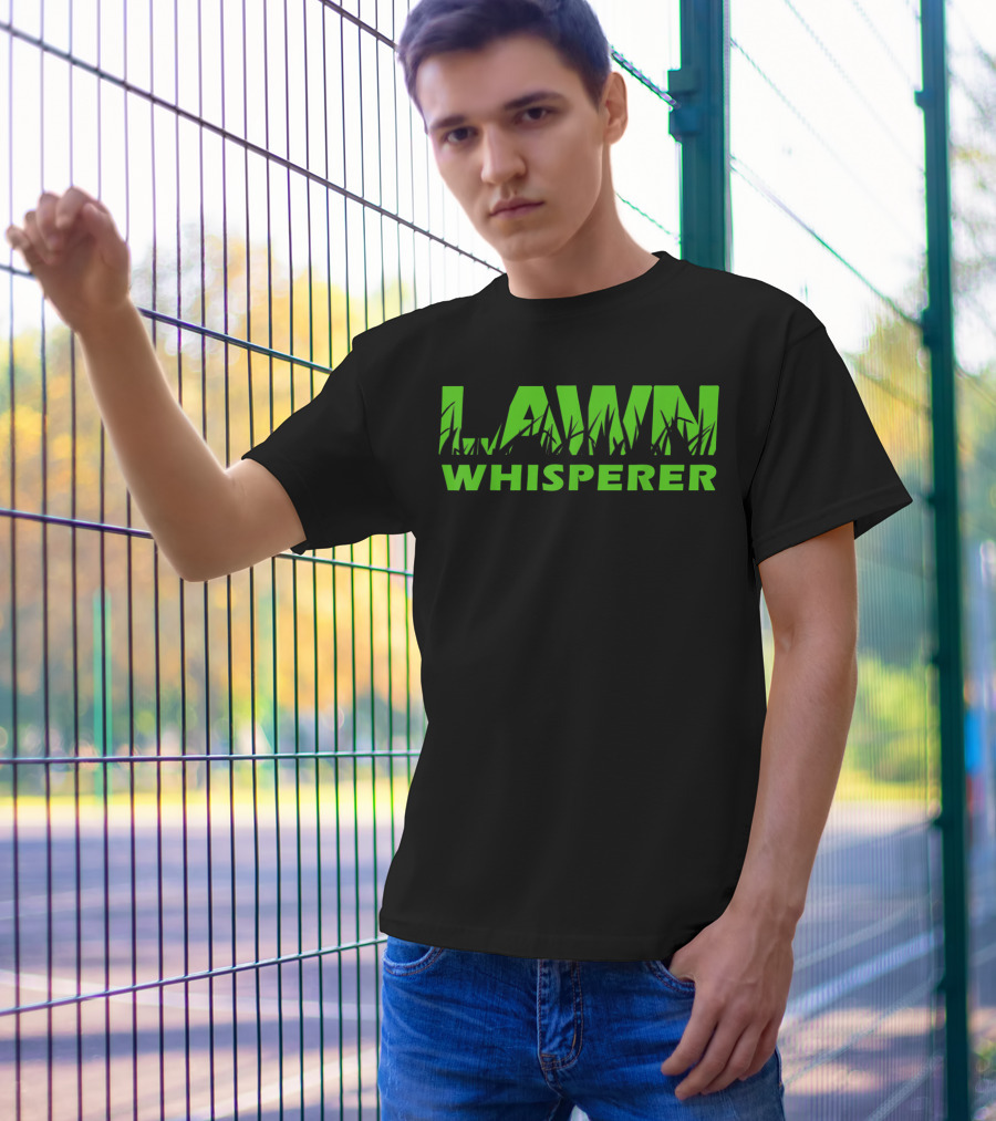 Lawn Whisperer Green Grass Landscaping Yard Work T-Shirt