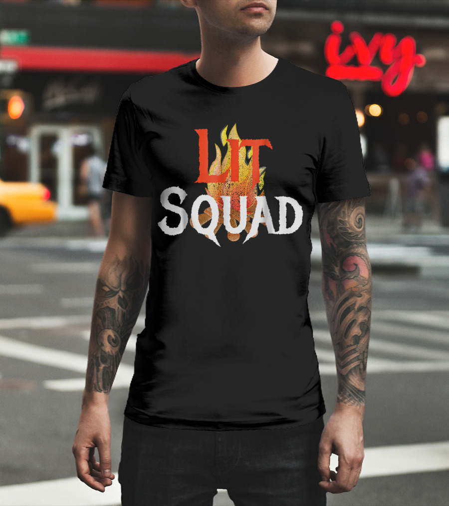 Lit Squad Fire Flames T-Shirt