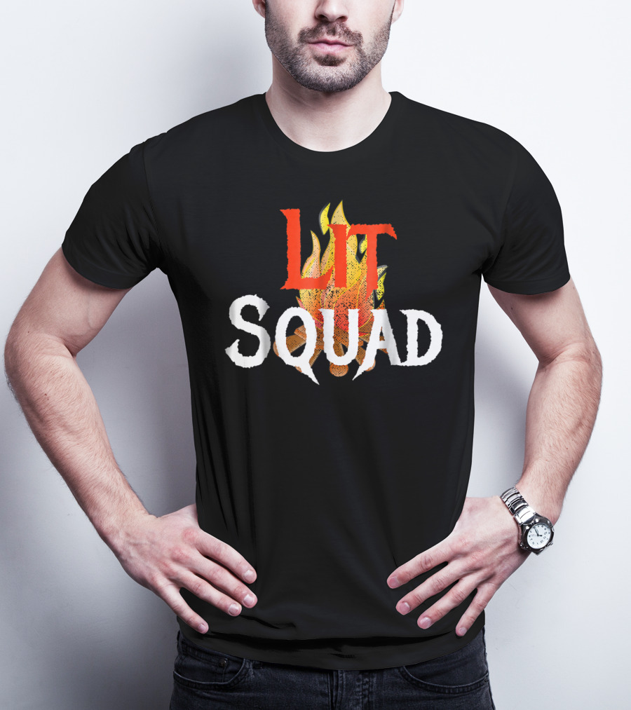 Lit Squad Fire Flames T-Shirt