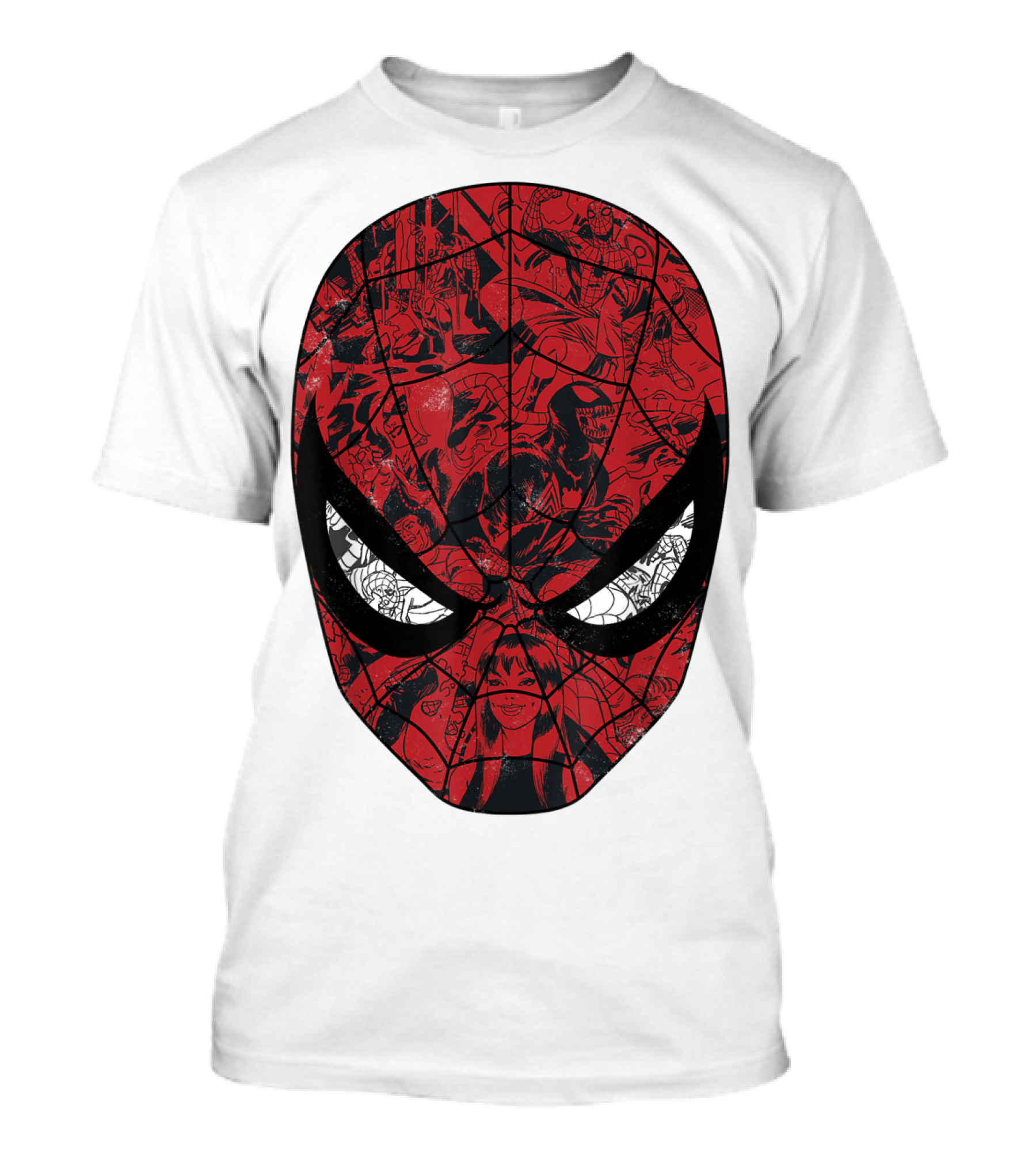 Spiderman Mask Marvel Comic Collage T-Shirt