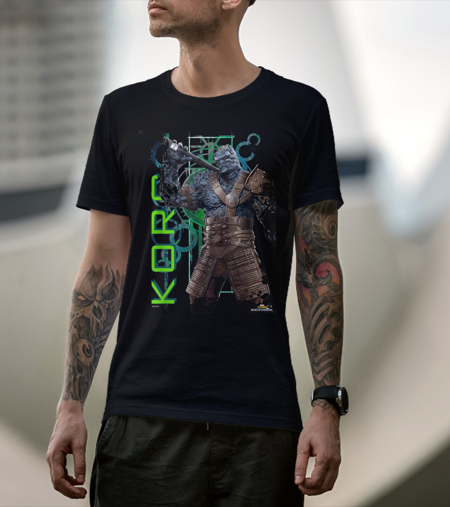 Marvel Thor Ragnarok Korg Green Symbols Character T-Shirt