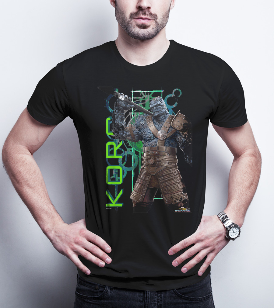 Marvel Thor Ragnarok Korg Green Symbols Character T-Shirt