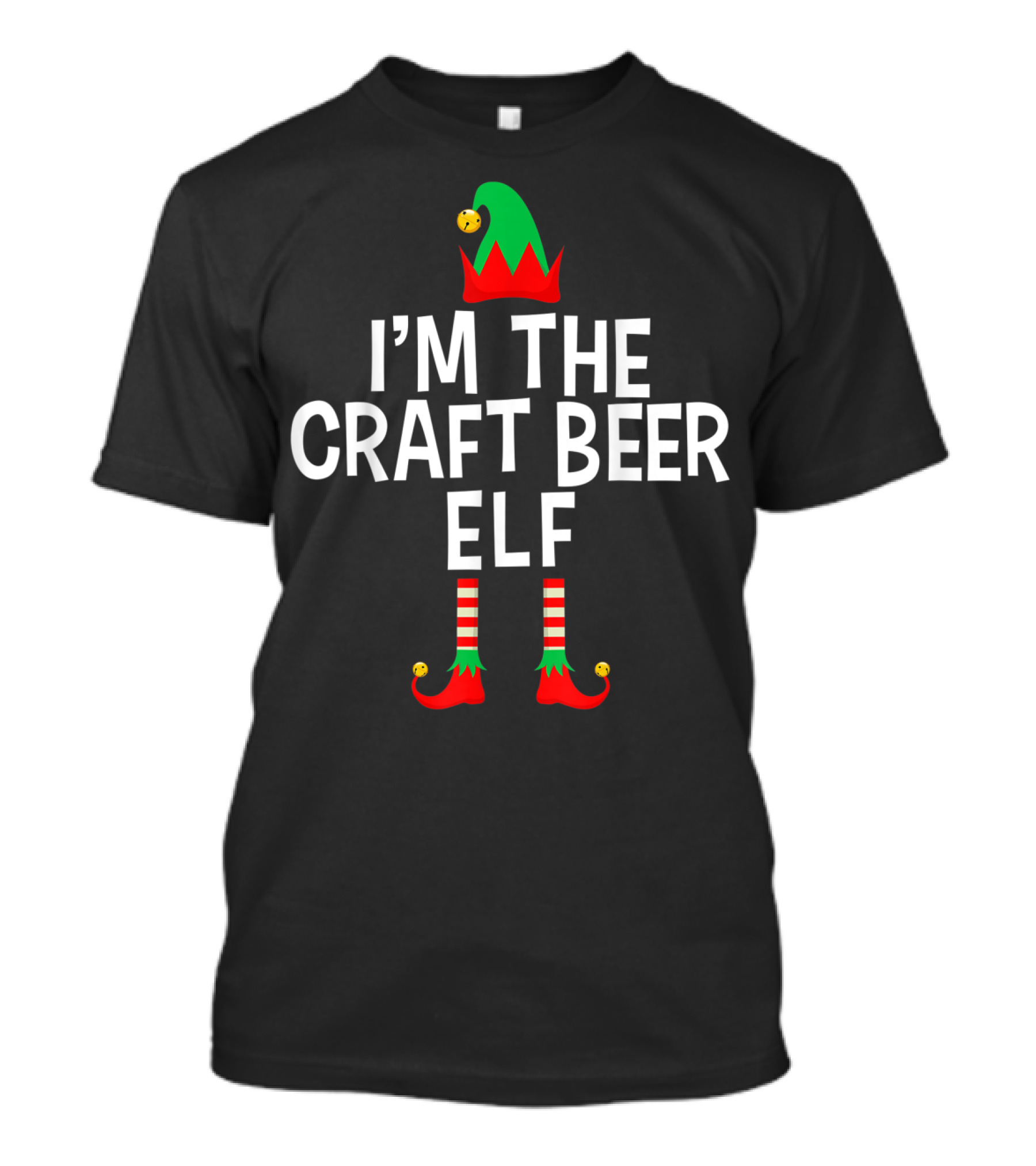 I'm The Craft Beer Elf Striped Elf Hat And Shoes T-Shirt
