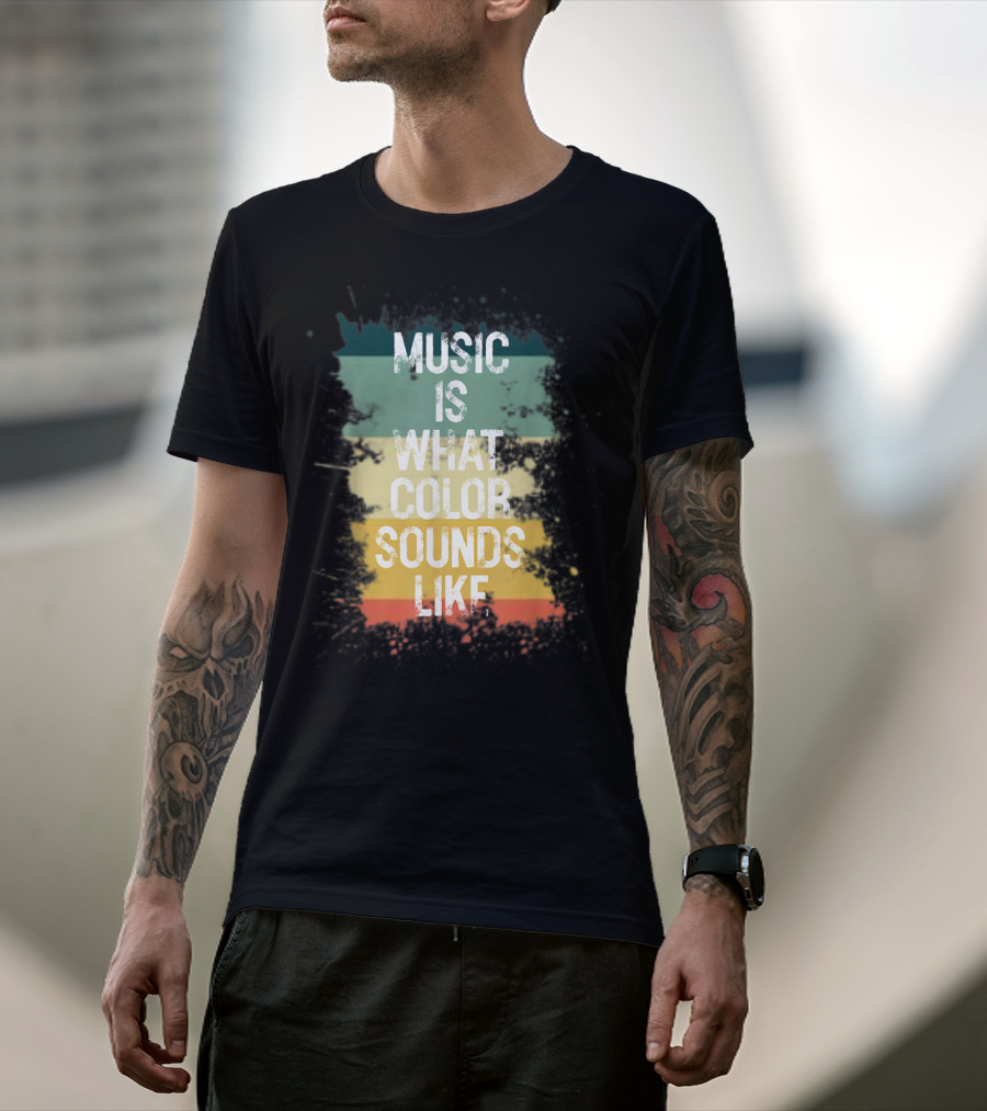 Music Is What Color Sounds Like Vintage Brush Strokes T-Shirt