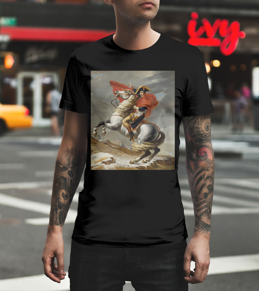 Napoleon Bonaparte Crossing The Alps Iconic Equestrian T-Shirt