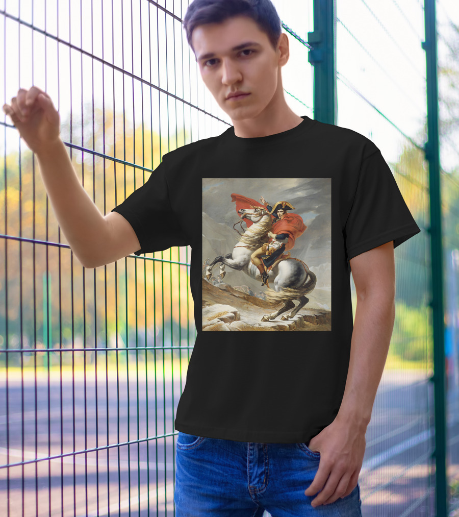 Napoleon Bonaparte Crossing The Alps Iconic Equestrian T-Shirt