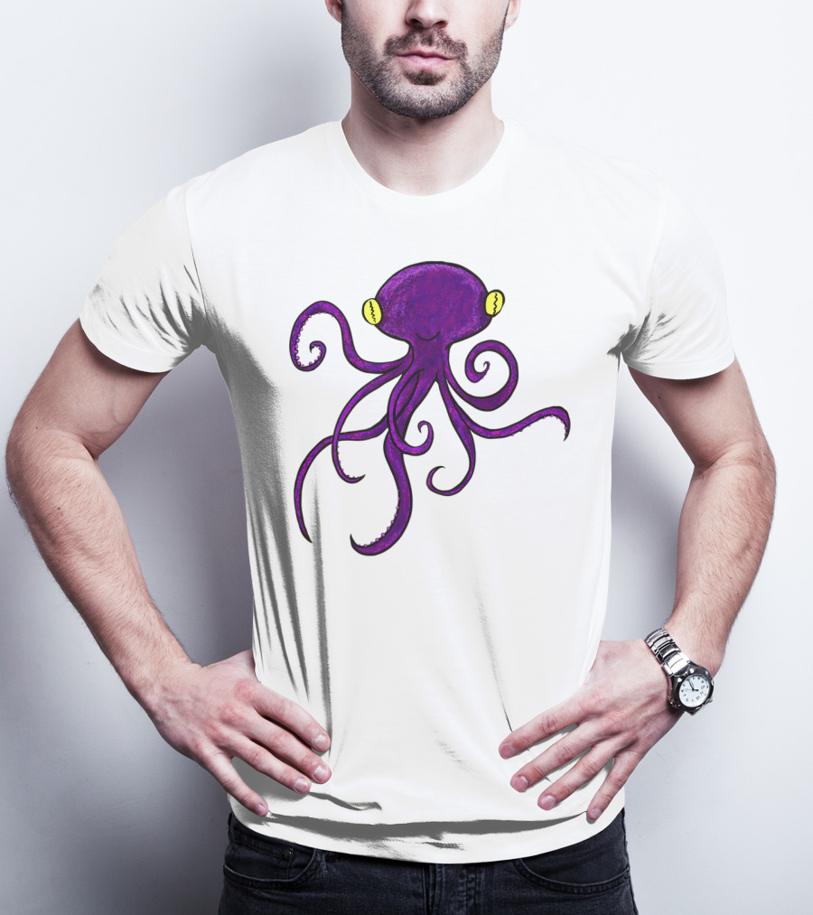 Purple Octopus Whimsical T-Shirt