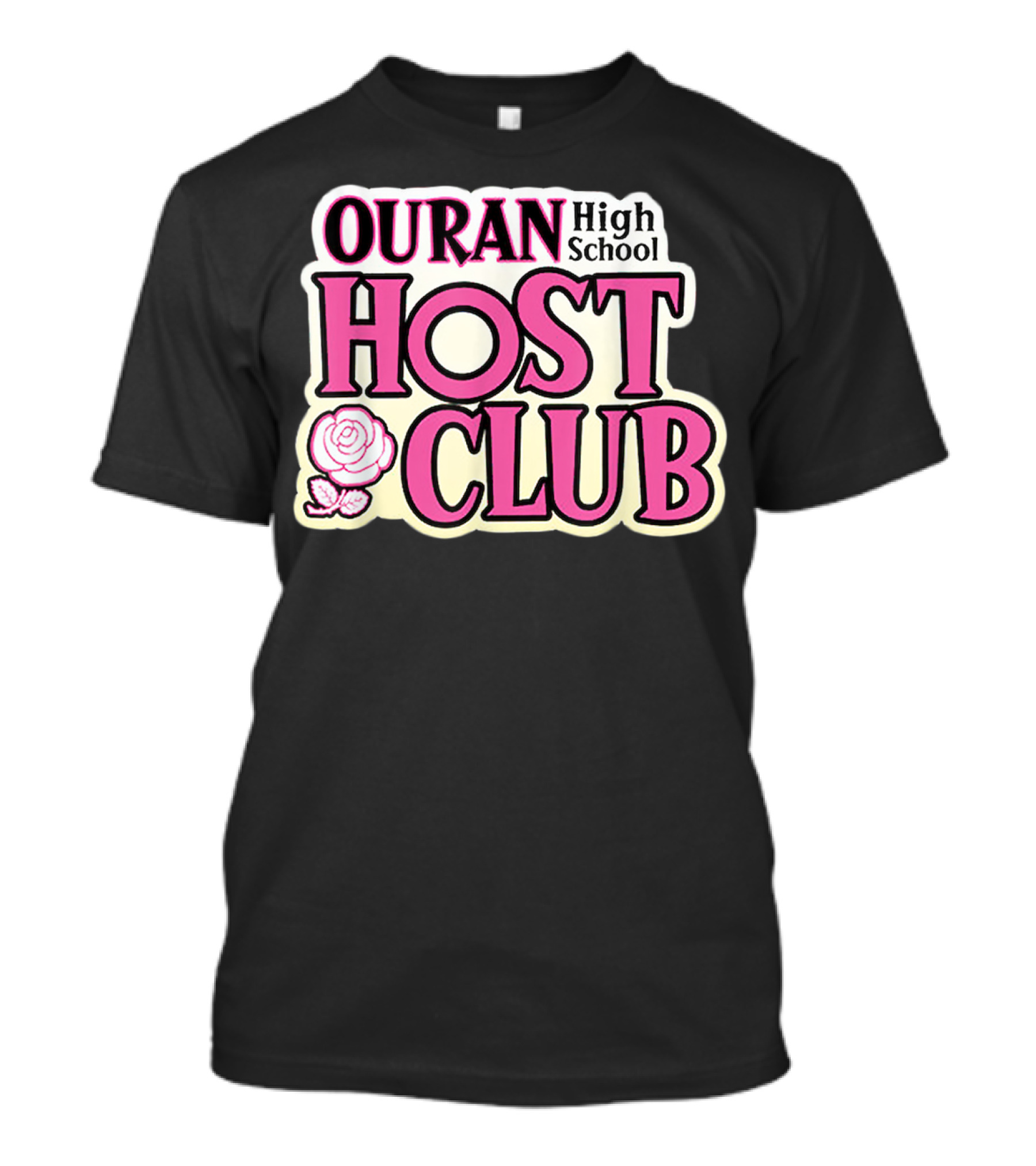 Ouran High School Host Club Anime Series Logo With Rose T-Shirt