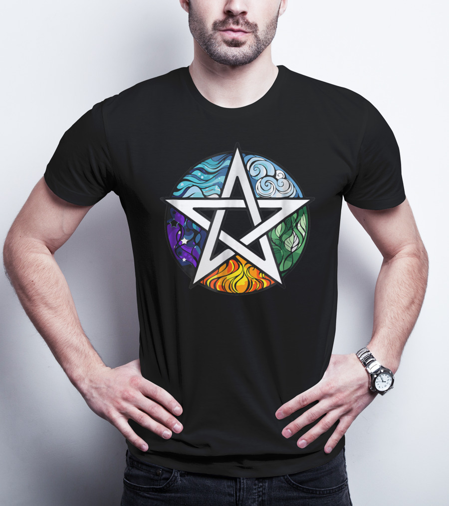 Pagan Witch Pentacle Elements Mens Womens T-Shirt