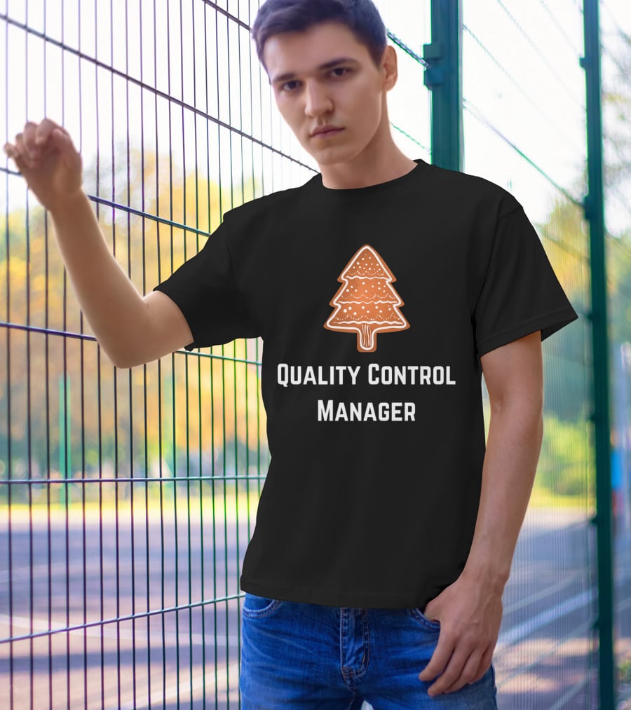 Quality Control Manager Christmas Tree Cookie T-Shirt