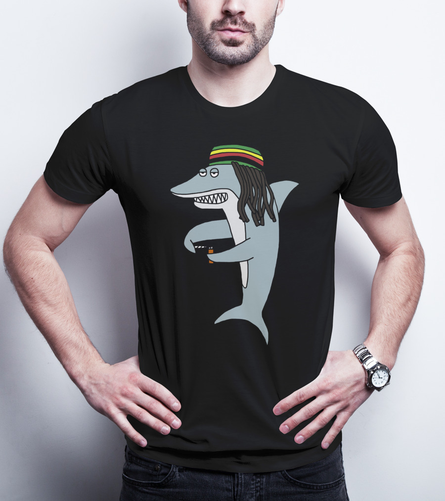 Reggae Shark Dreadlock Rastafarian T-Shirt