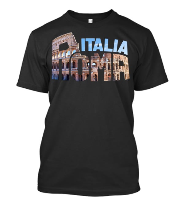 Italia Roma Colosseum Typography T-Shirt