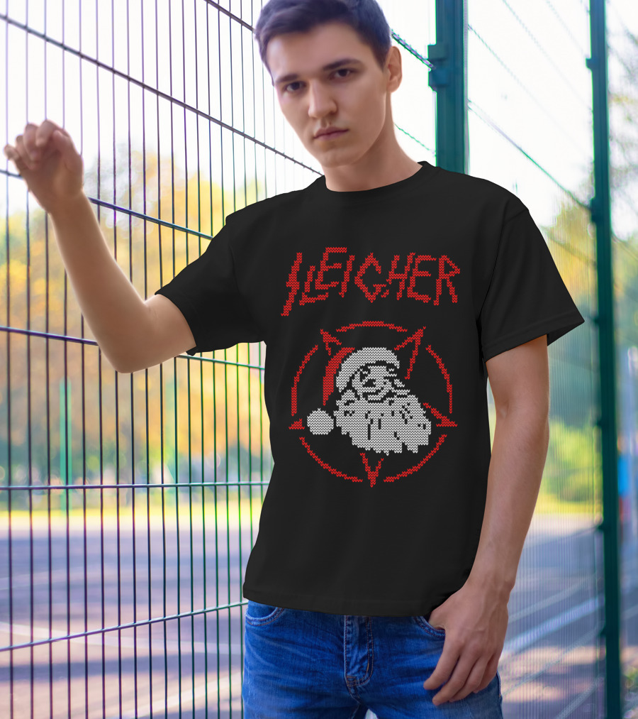Sleigher Santa Pentagram Knit T-Shirt