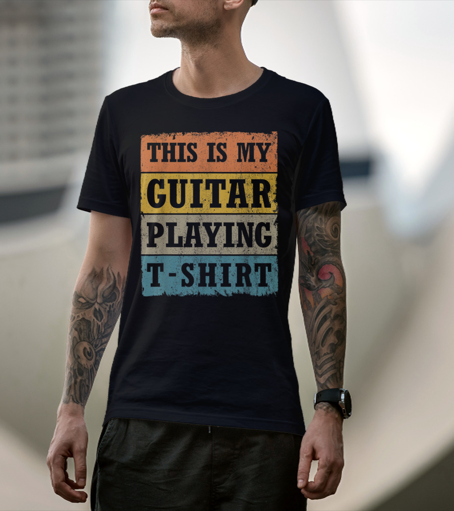 This Is My Guitar Playing T-Shirt Vintage Music T-Shirt