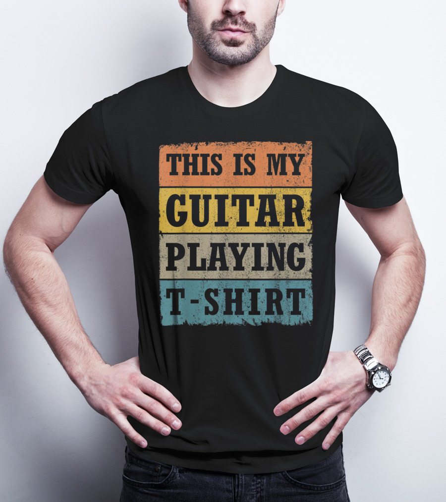 This Is My Guitar Playing T-Shirt Vintage Music T-Shirt