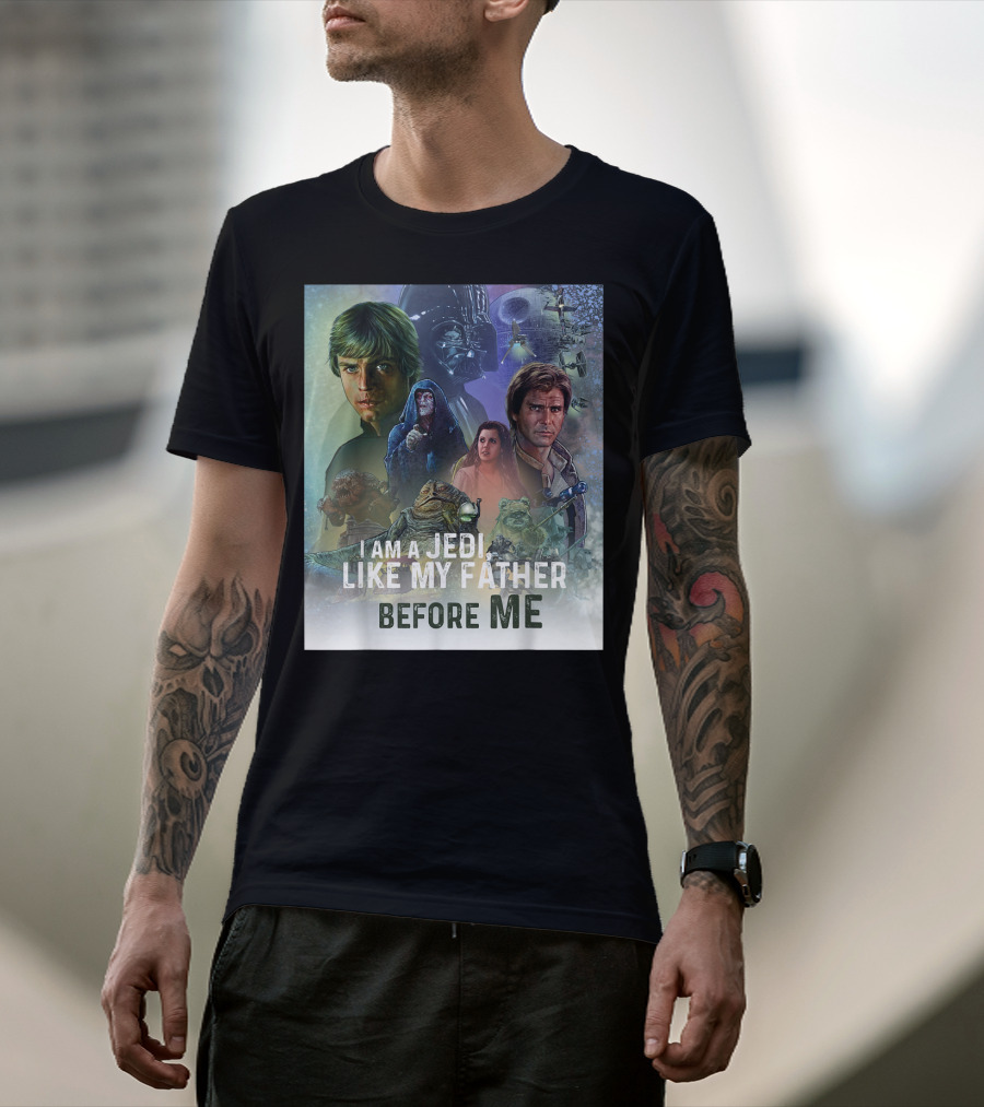 I Am A Jedi Like My Father Before Me Star Wars Celebration Return Of The Jedi Mural T-Shirt