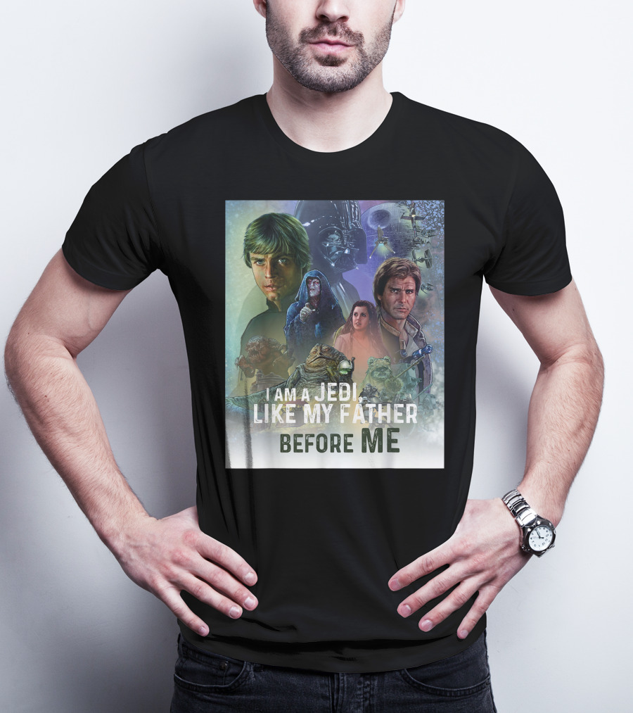 I Am A Jedi Like My Father Before Me Star Wars Celebration Return Of The Jedi Mural T-Shirt