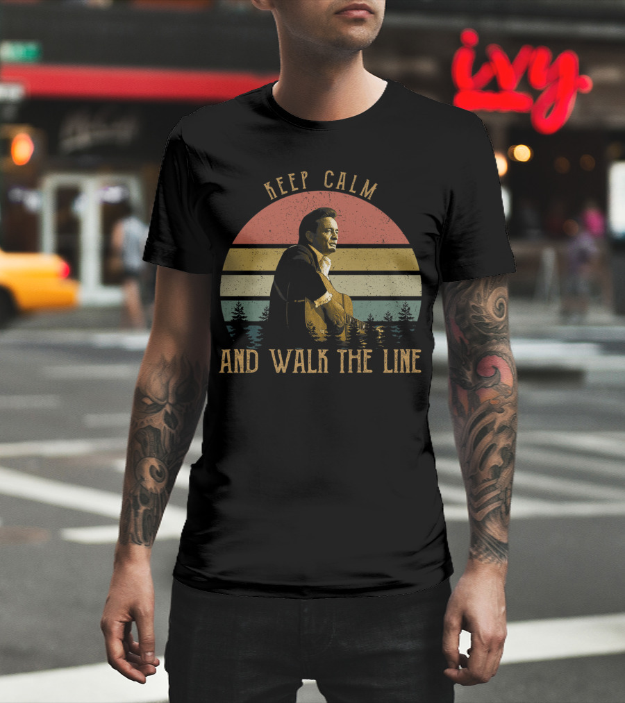 Keep Calm And Walk The Line Vintage Johnny Cash T-Shirt