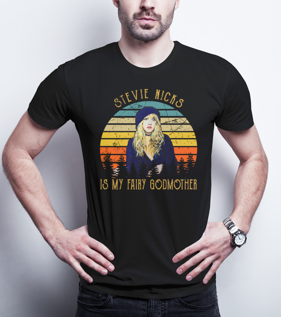 Stevie Nicks Is My Fairy Godmother Vintage Retro Sunset T-Shirt