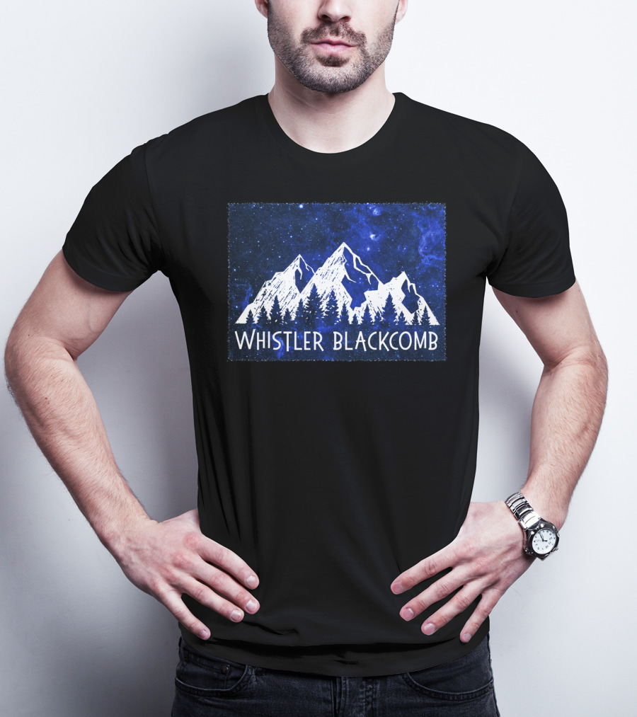 Whistler Blackcomb Mountain Scenic Starry Sky Forest T-Shirt