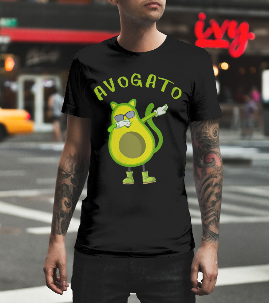 Avogato Cool Avocado Cat Dabbing T-Shirt