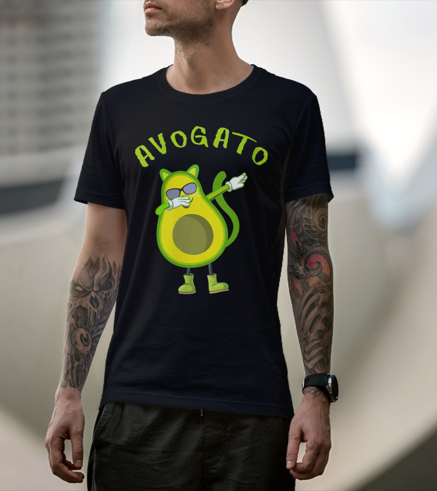 Avogato Cool Avocado Cat Dabbing T-Shirt
