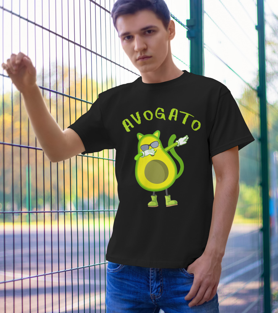 Avogato Cool Avocado Cat Dabbing T-Shirt