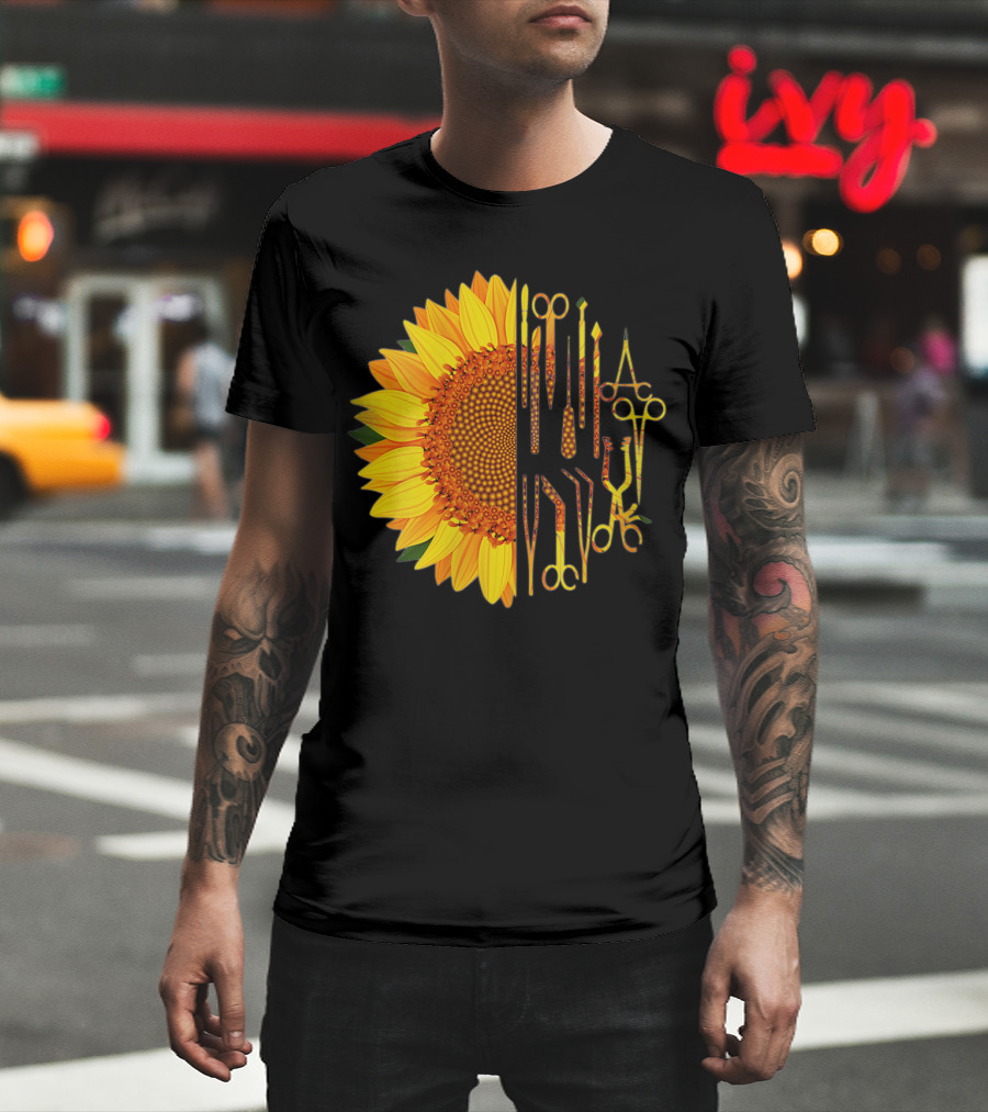 Scrub Tech Surgeon Surgical Instruments Sunflower Hybrid T-Shirt