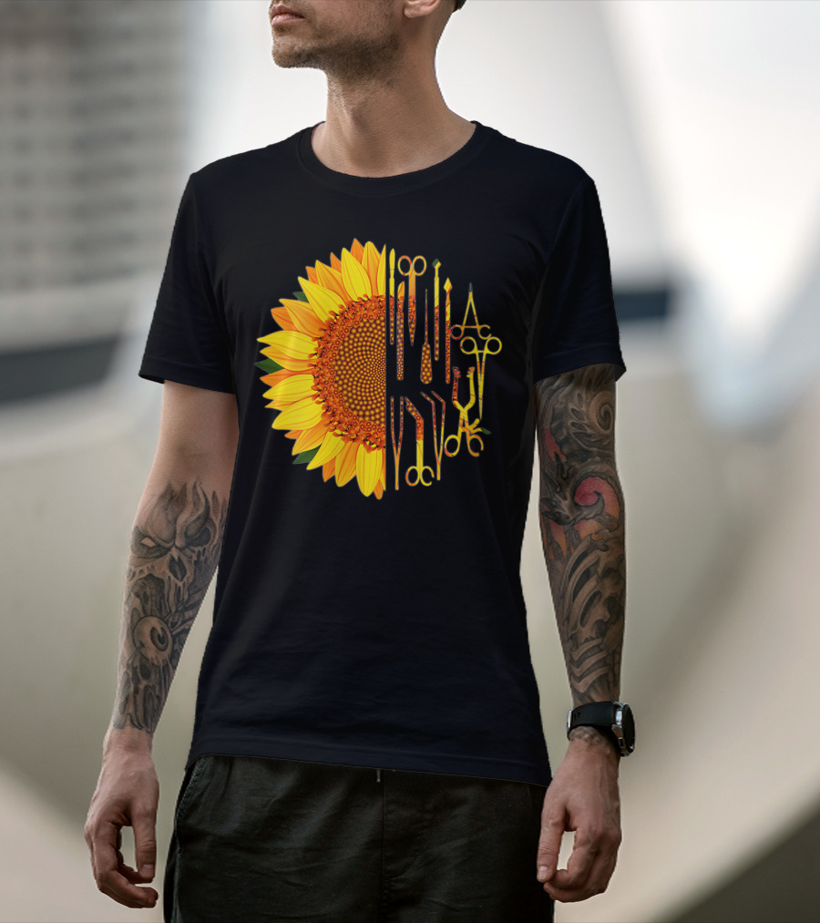 Scrub Tech Surgeon Surgical Instruments Sunflower Hybrid T-Shirt