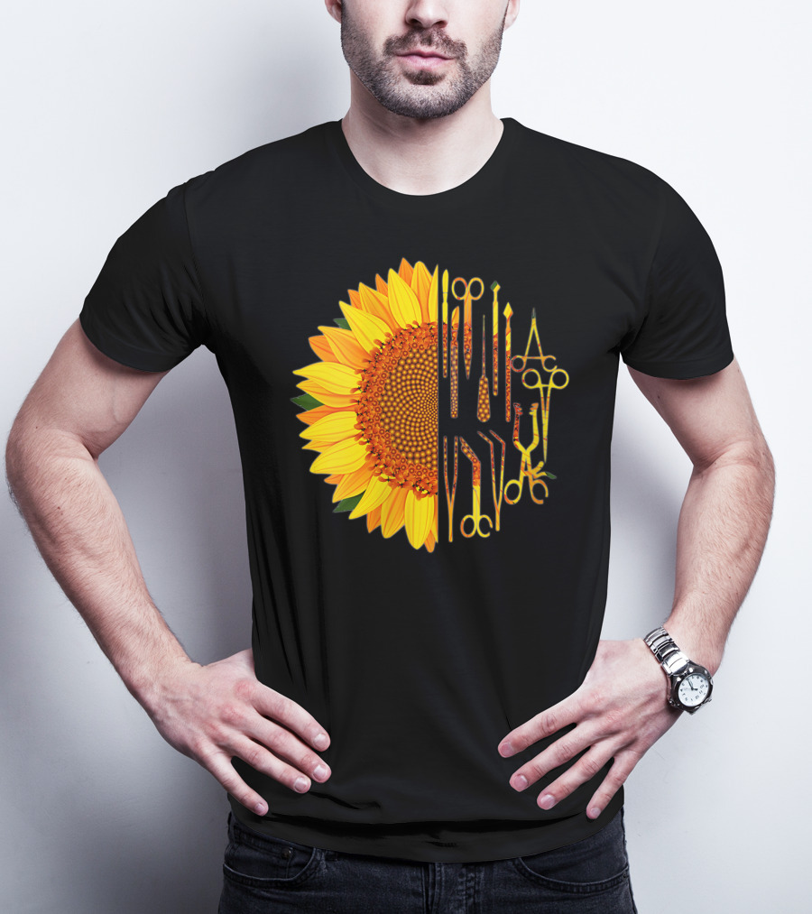 Scrub Tech Surgeon Surgical Instruments Sunflower Hybrid T-Shirt