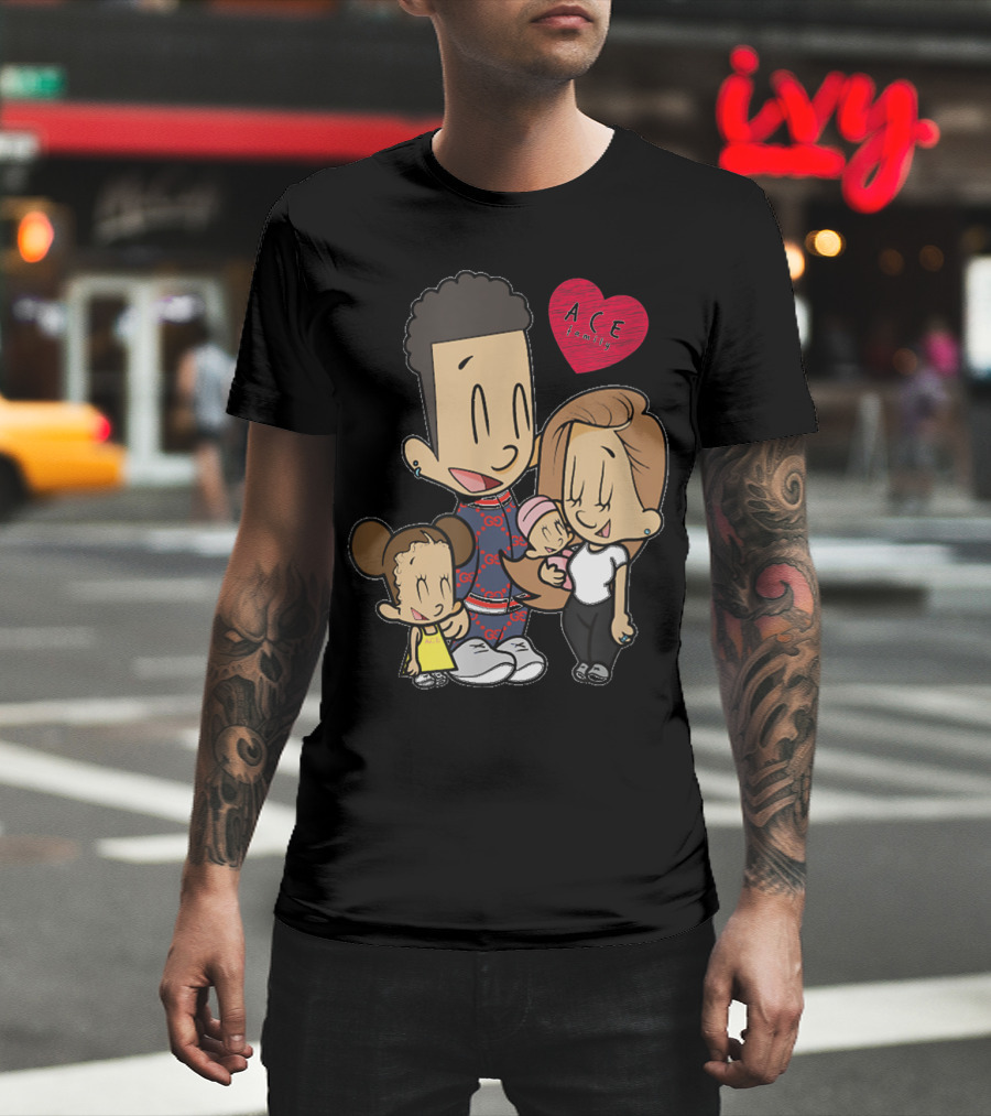 ACE Cartoon Family Merch Heart T-Shirt