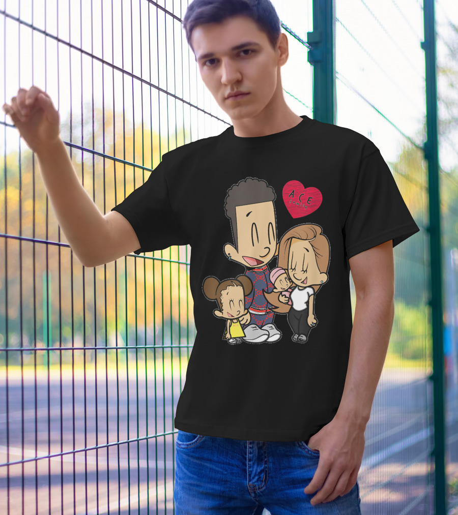 ACE Cartoon Family Merch Heart T-Shirt