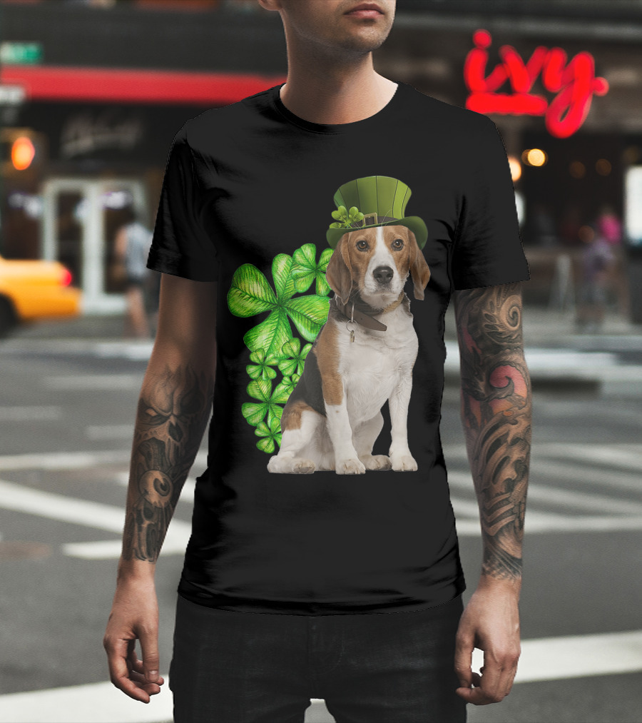 Beagles Irish Shamrock Dog Lovers St. Patrick's Hat T-Shirt