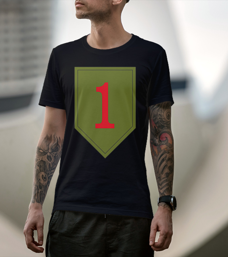 Big Red One 1st Infantry Division Patch Emblem Badge T-Shirt