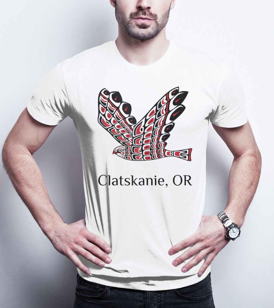 Clatskanie OR Red Tail Hawk Native T-Shirt