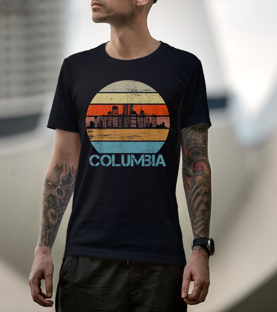 Columbia City Retro Vintage Skyline T-Shirt
