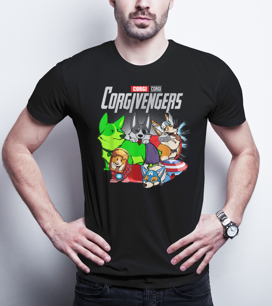 Corgivengers Corgi Avengers Funny Dog Parody Hero Team T-Shirt