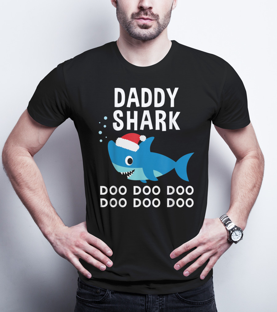 Daddy Shark Doo Doo Doo Doo Christmas T-Shirt