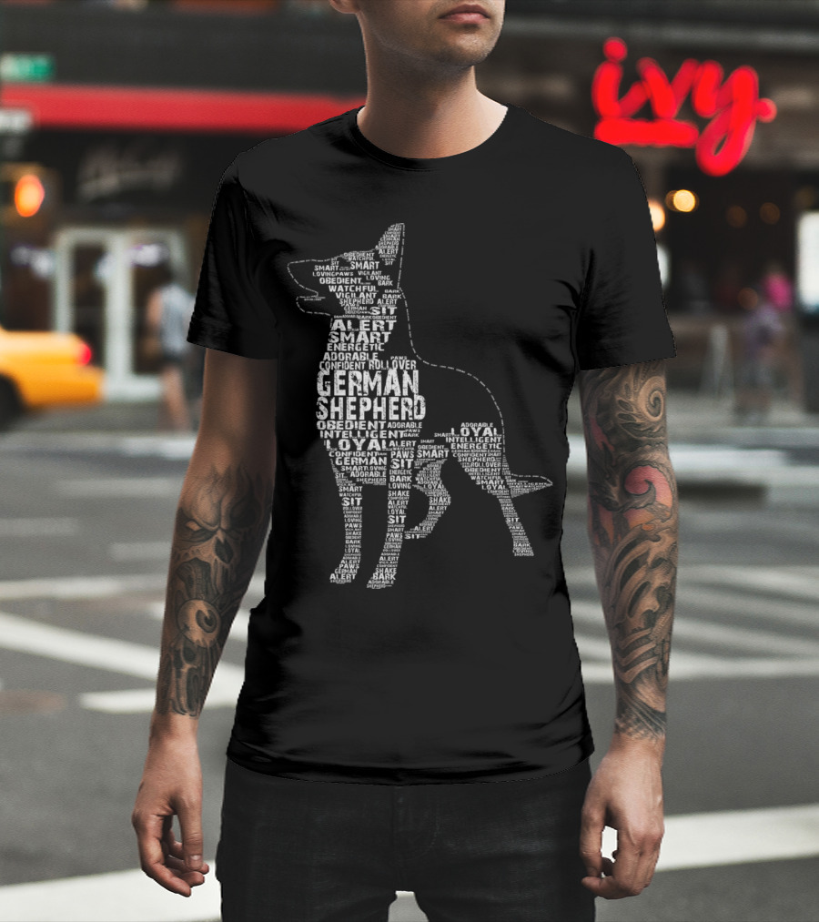 I Love My German Shepherd Dog Mom Alert Smart Loyal Obedient Energetic Confident T-Shirt