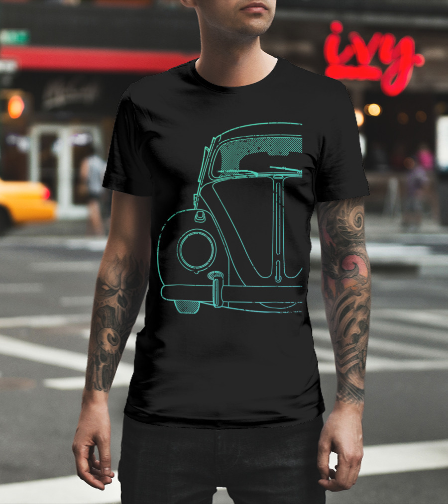 Roughed Modified Classic Beetle Front Sketch T-Shirt