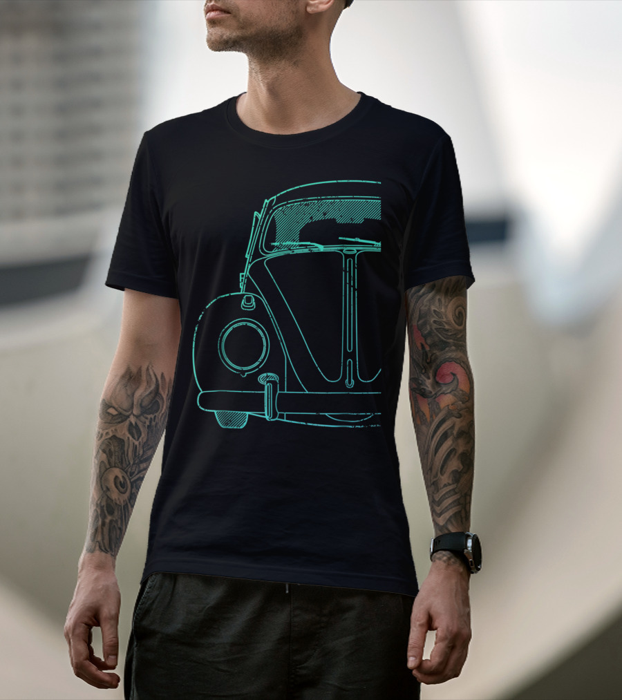 Roughed Modified Classic Beetle Front Sketch T-Shirt