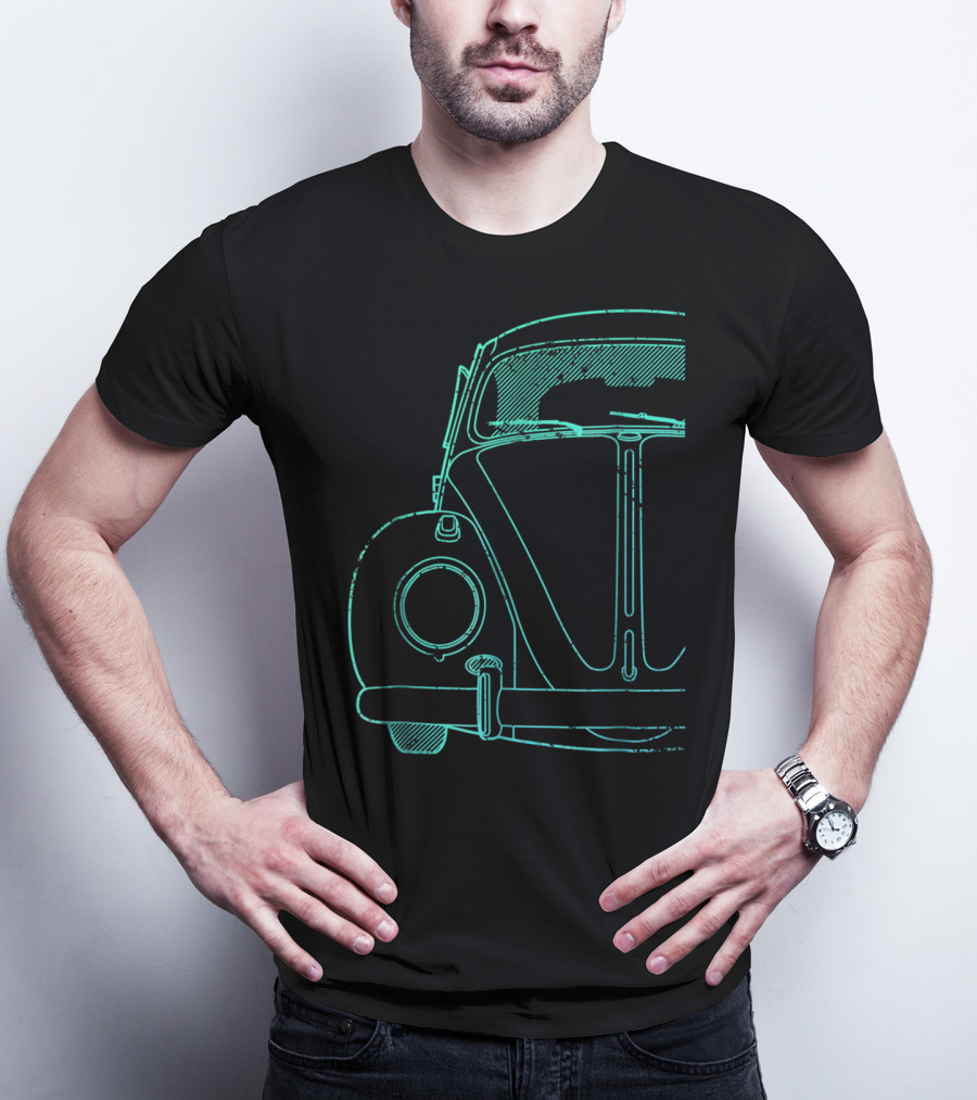 Roughed Modified Classic Beetle Front Sketch T-Shirt