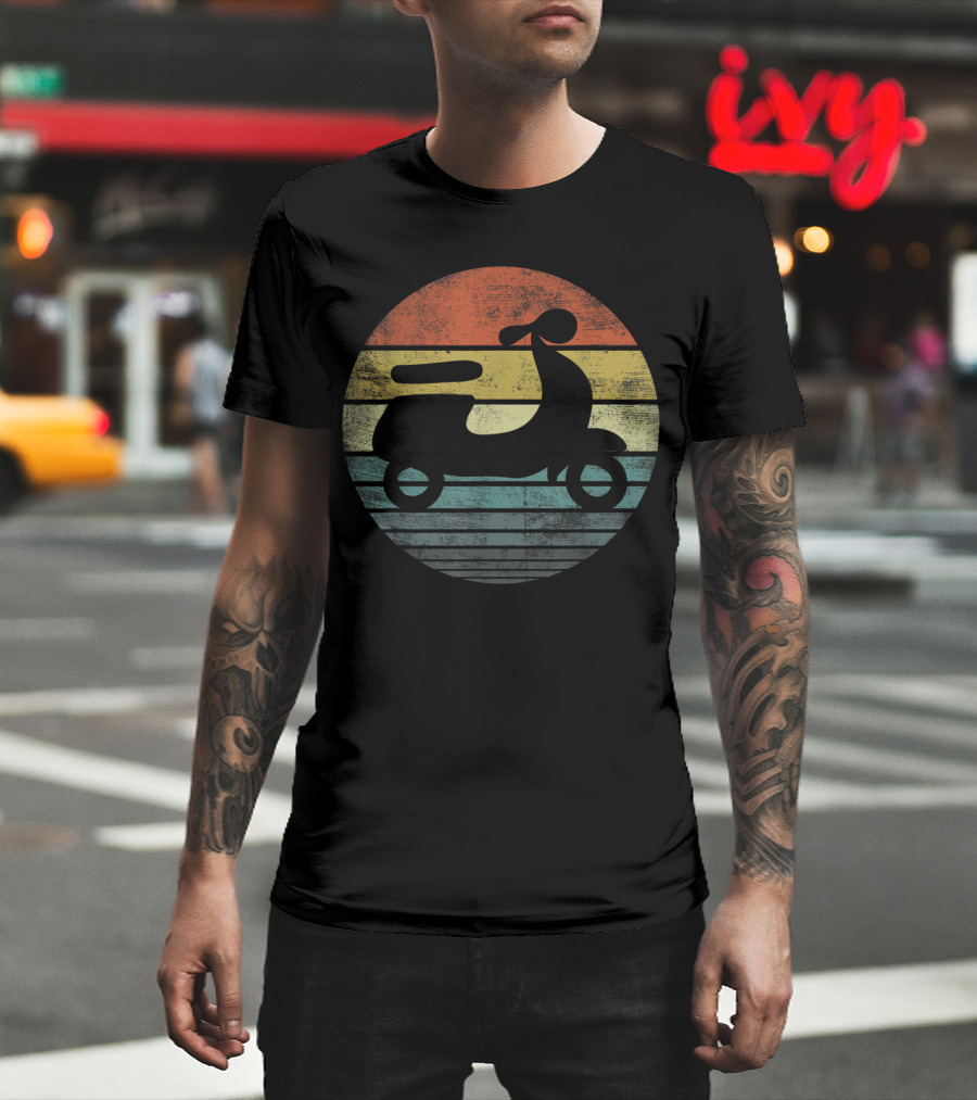 Scooter Driver Retro Sunset Vintage T-Shirt