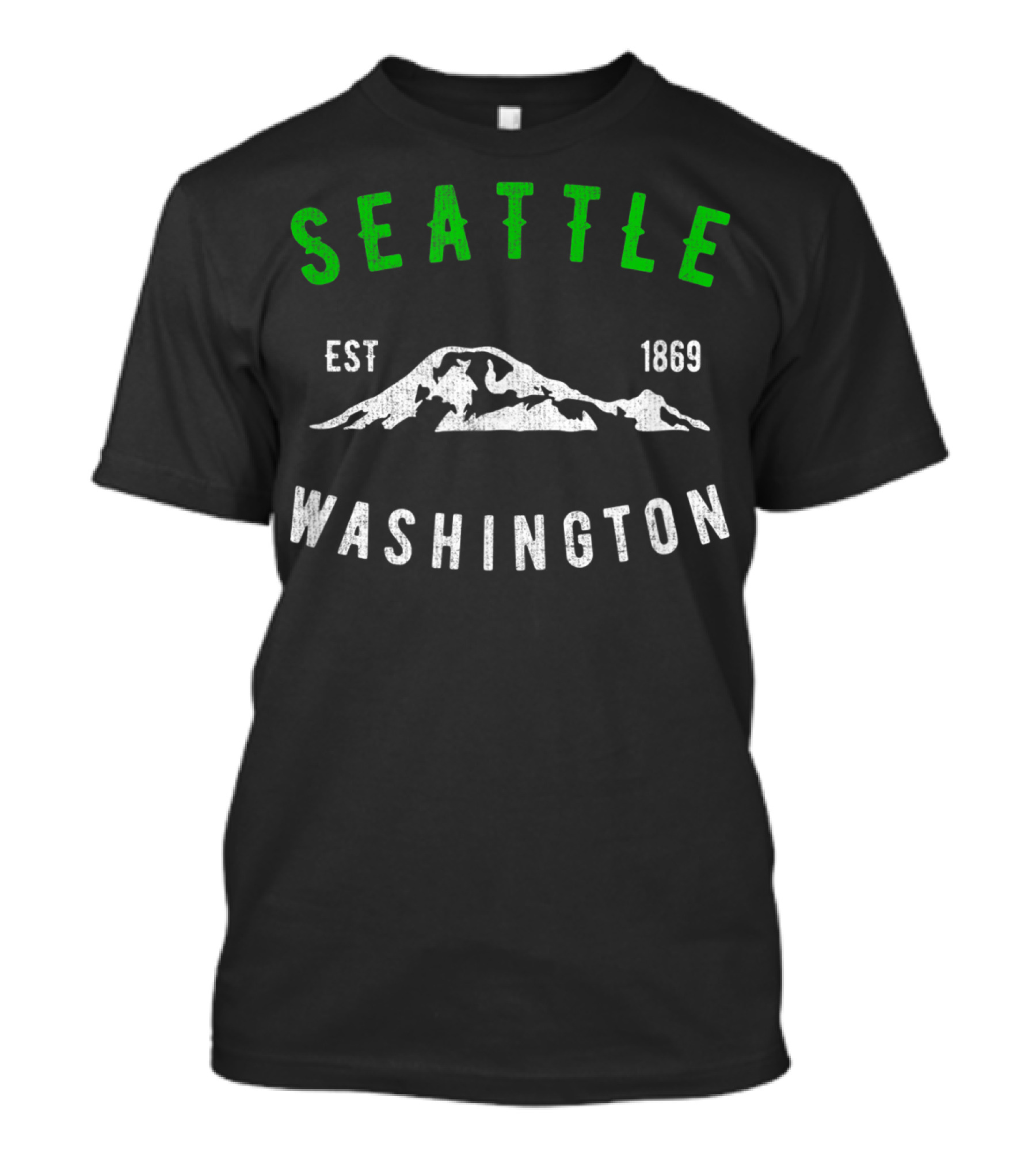 Seattle Washington Est 1869 Classic Emerald City Mountain T-Shirt