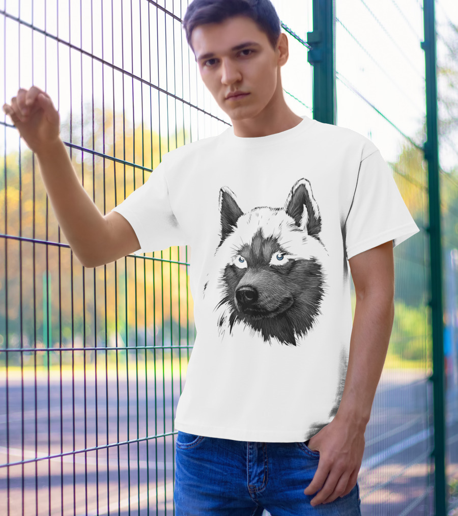 Classic Blue-Eyed Siberian Husky Lover T-Shirt