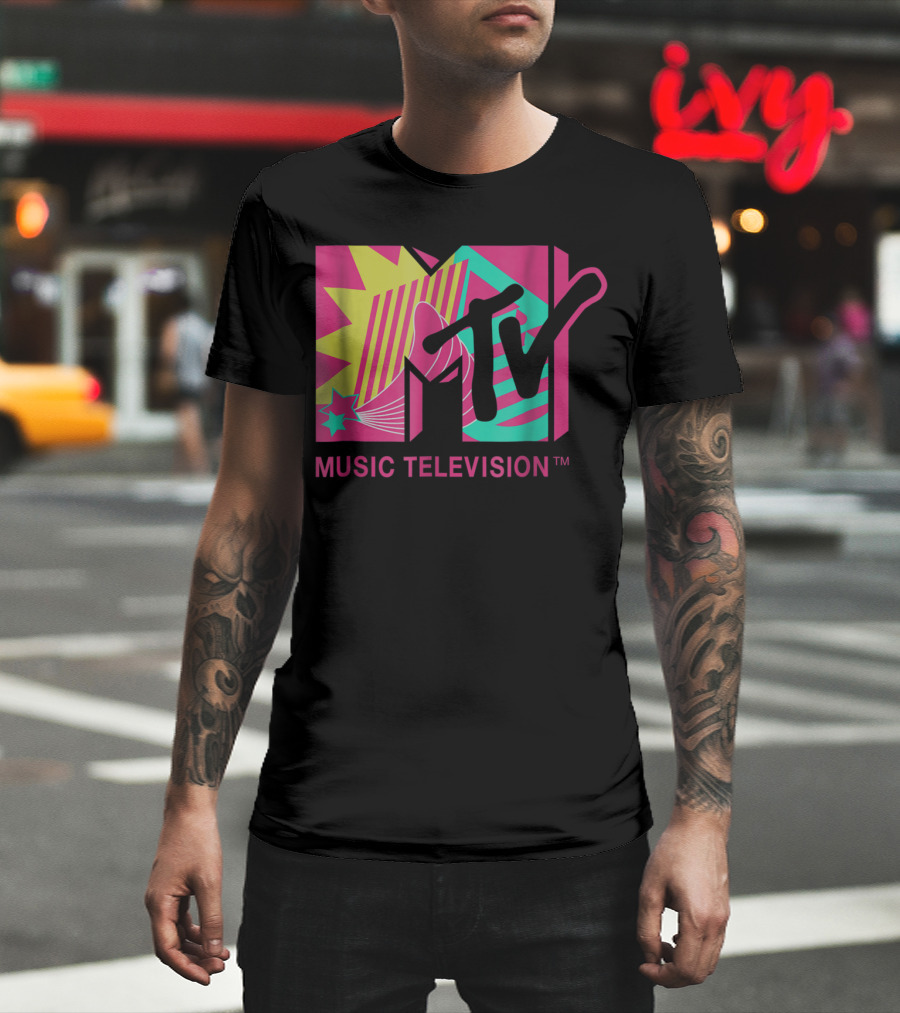 MTV Music Television Retro Pink And Teal T-Shirt