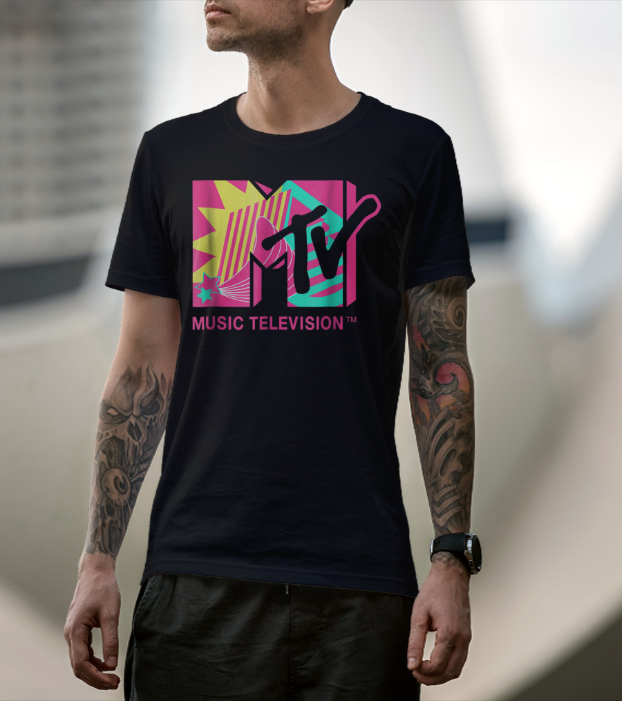MTV Music Television Retro Pink And Teal T-Shirt