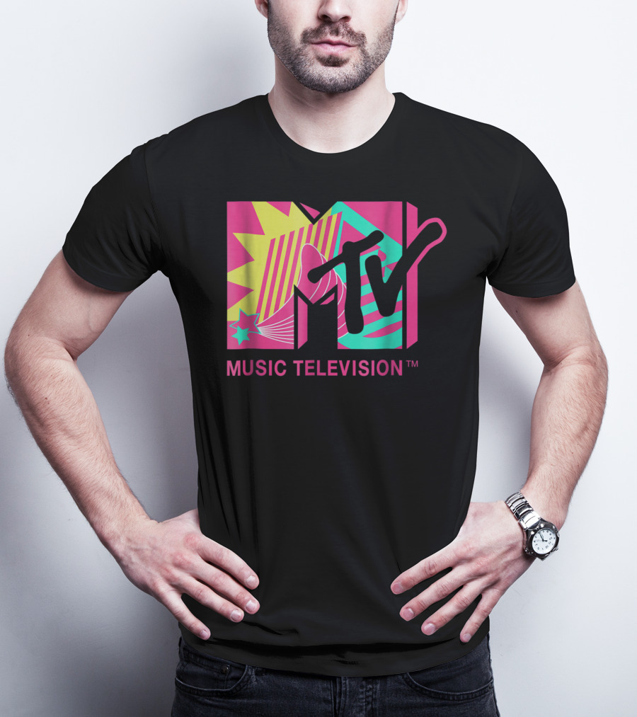 MTV Music Television Retro Pink And Teal T-Shirt