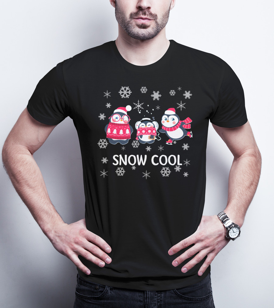 Snow Cool Cute Penguin Winter Fun T-Shirt
